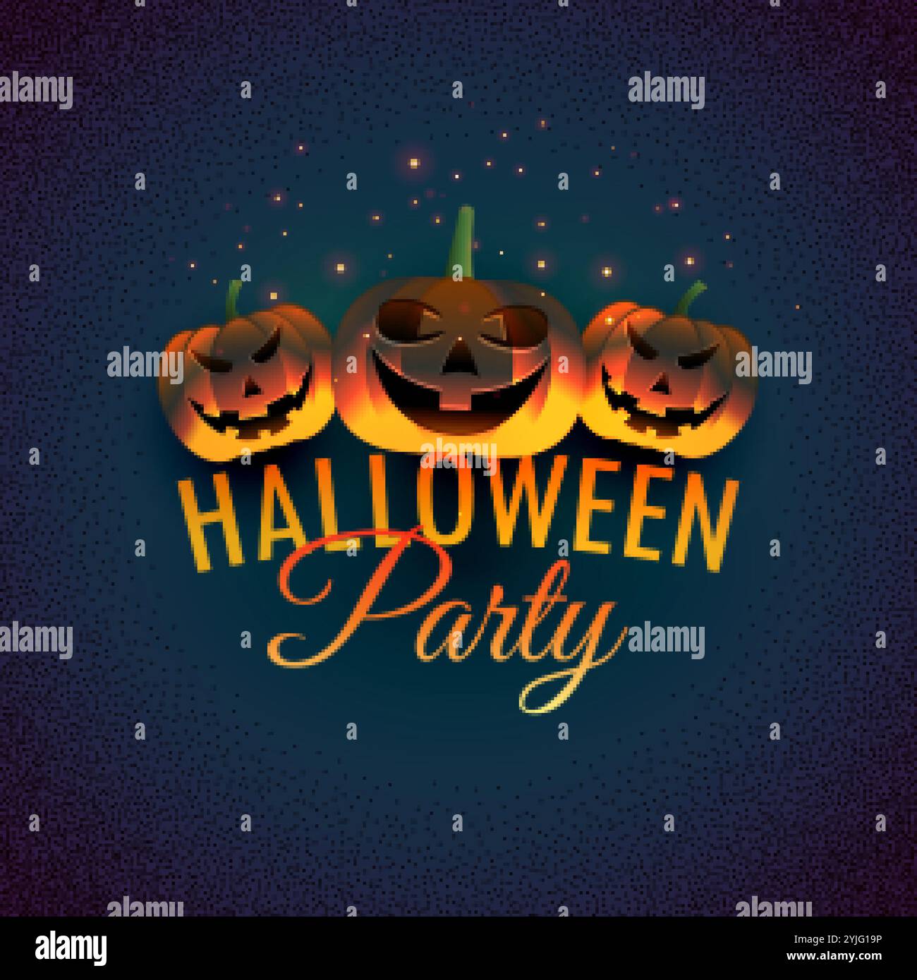 halloween party background with laughing pumpkins design Stock Vector ...