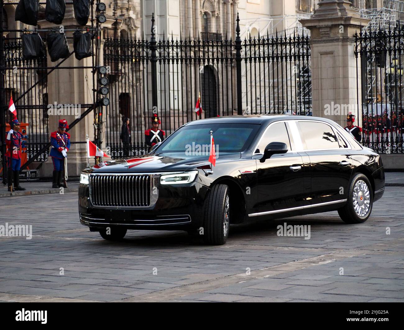 Lima, Peru. 14th Nov, 2024. The Secretive Armored Hongqi N701 Limo of ...