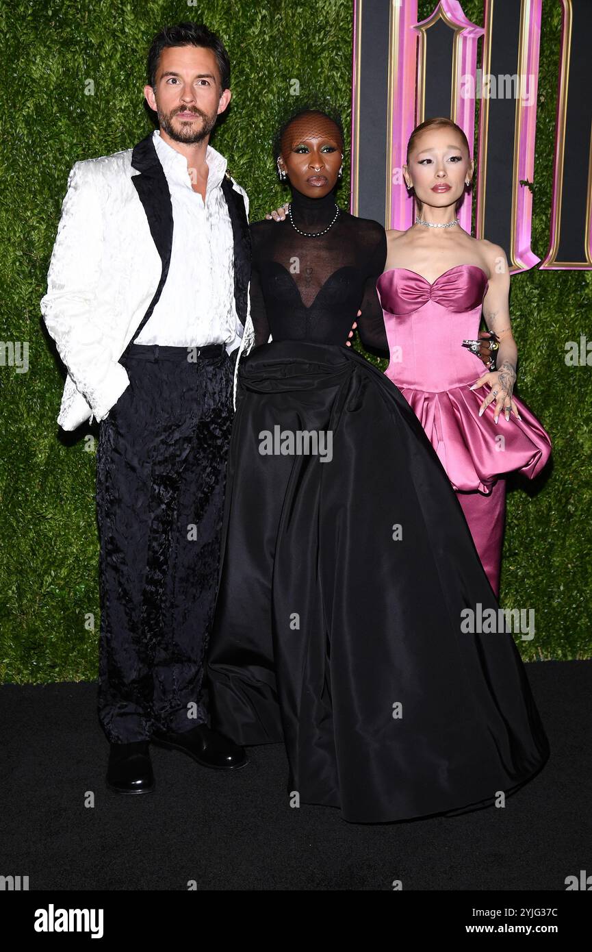 New York, USA. 14th Nov, 2024. (L-R) Jonathan Bailey, Cynthia Erivo and ...