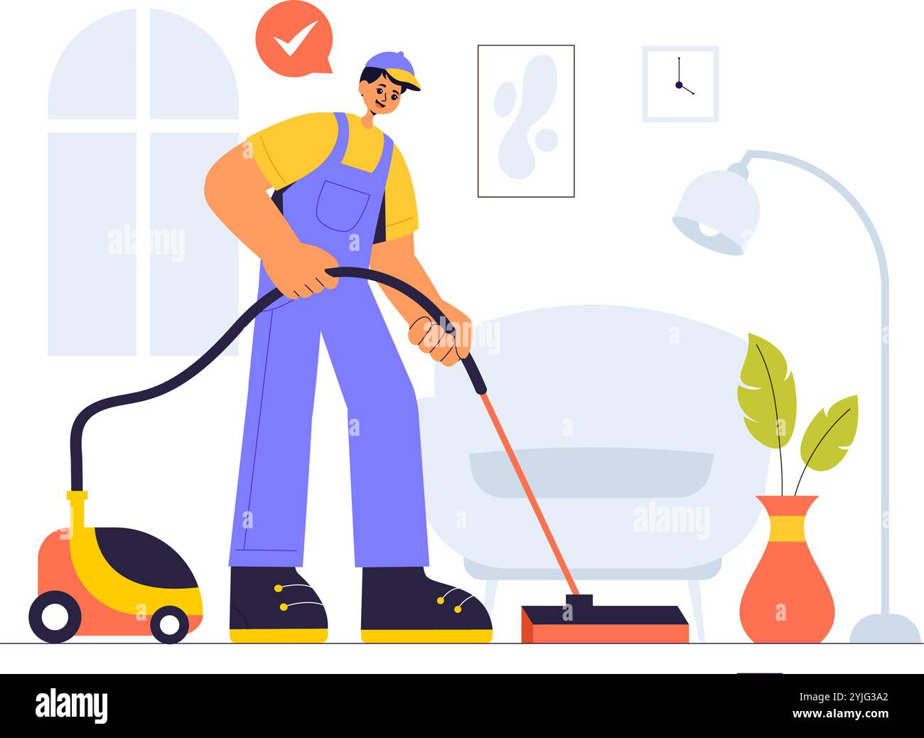 Vector Illustration of a Home Service Team featuring Cleaners ...