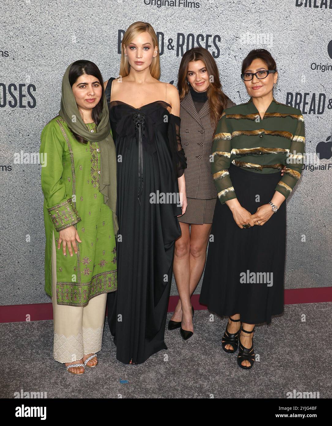 Westwood, USA. 14th Nov, 2024. Malala Yousafzal, Jennifer Lawrence ...