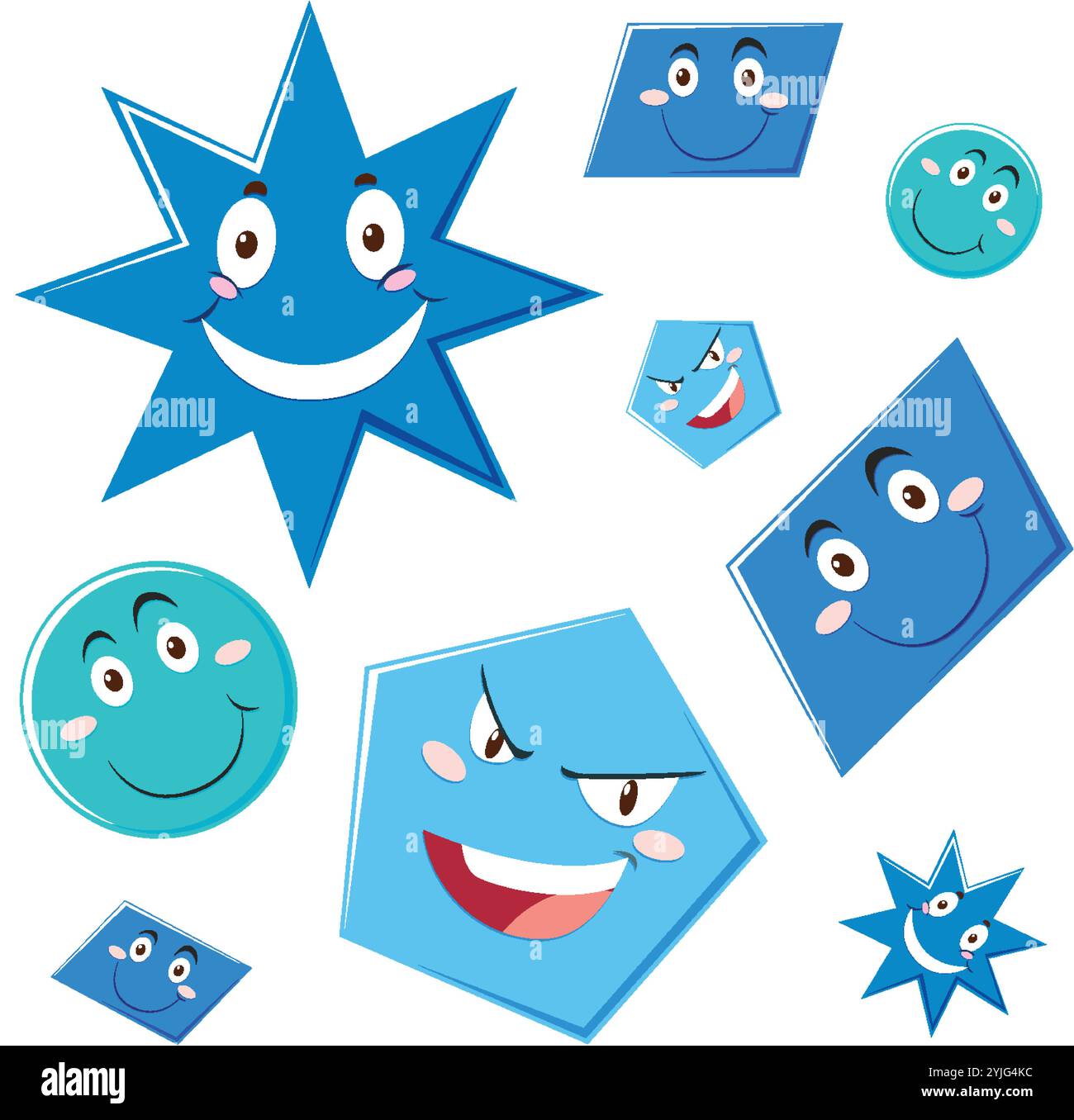 Geometric cheerful shapes pattern Cut Out Stock Images & Pictures - Alamy