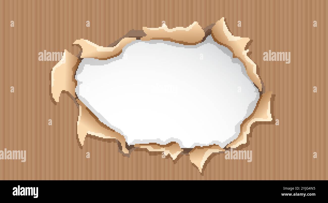 Illustration of a ripped paper revealing a blank space Stock Vector ...