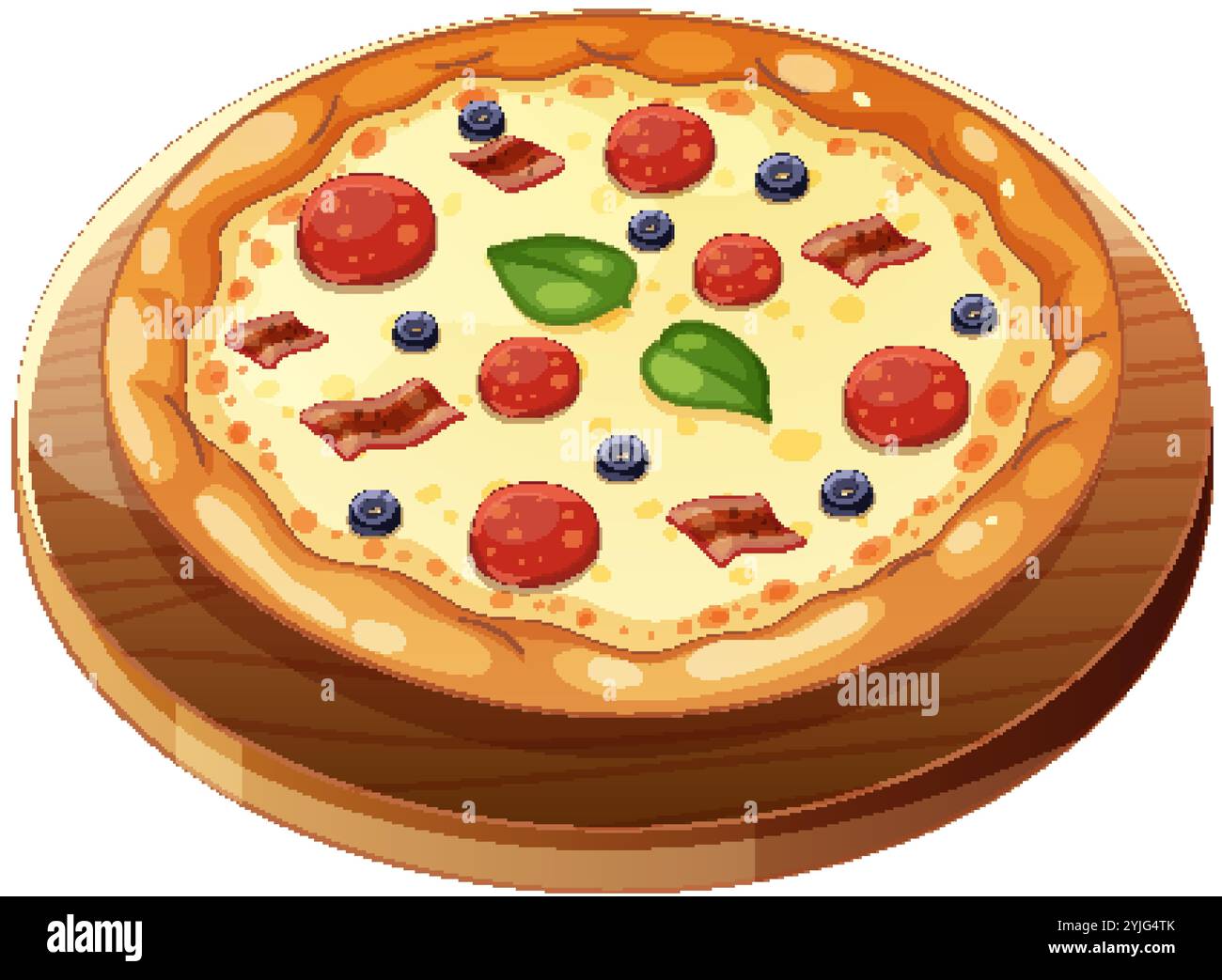 Vector illustration of a pizza with toppings Stock Vector Image & Art ...