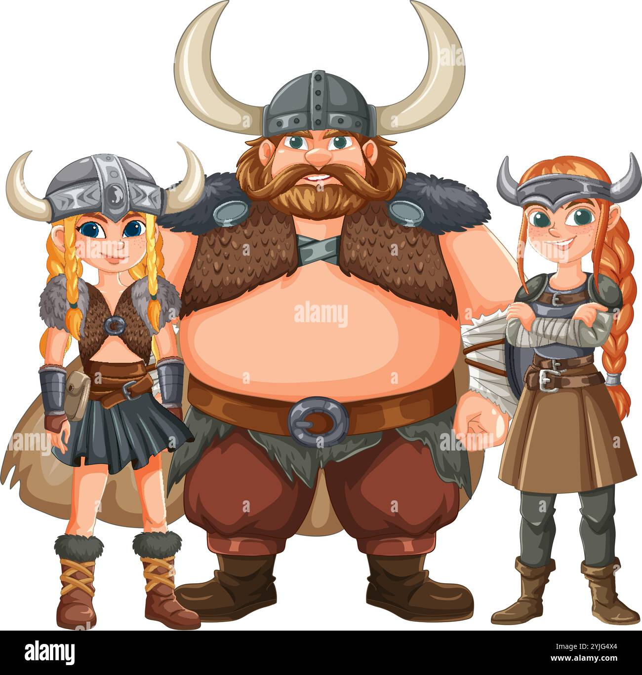 Three Viking warriors in traditional attire Stock Vector Image & Art ...