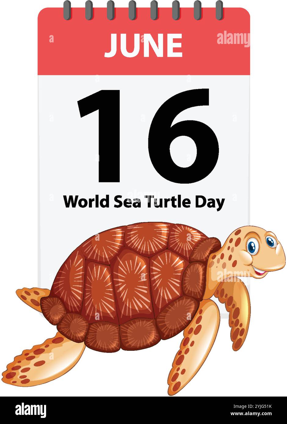 Illustration of a turtle with a calendar date Stock Vector Image & Art ...