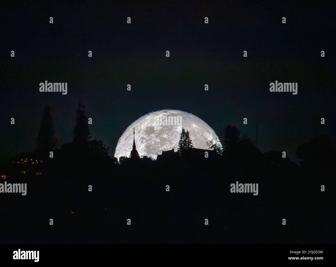 Chiang Mai, Thailand. November 15, 2024. The full moon known as 'Beaver ...