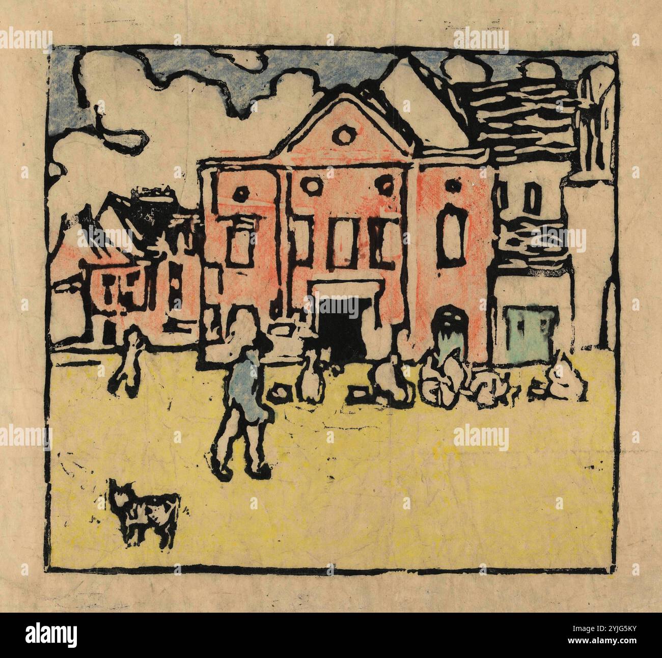 The Red House (La maison rouge). Dimensions: 35.5 cm x 46.5 cm, 26.4 cm ...