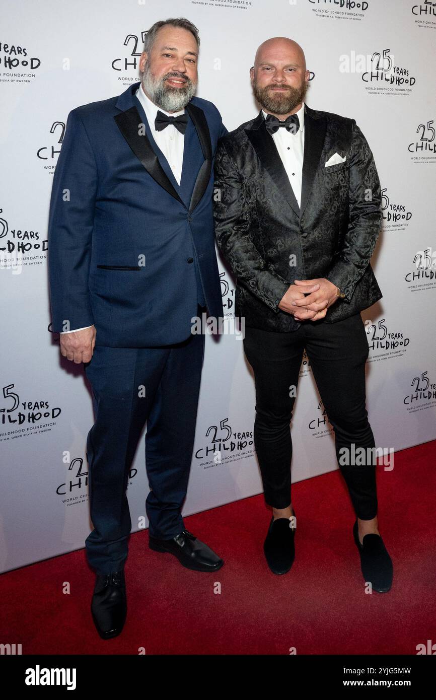 (L-R) Jim Cole and Brian Weight arrive for the 25th anniversary of the ...