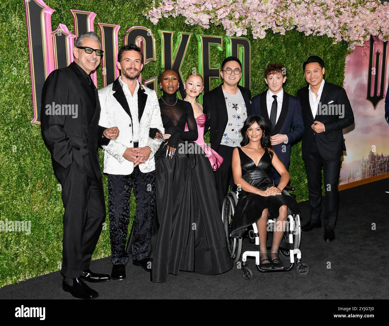 Jeff Goldblum, left, Jonathan Bailey, Cynthia Erivo, Ariana Grande ...