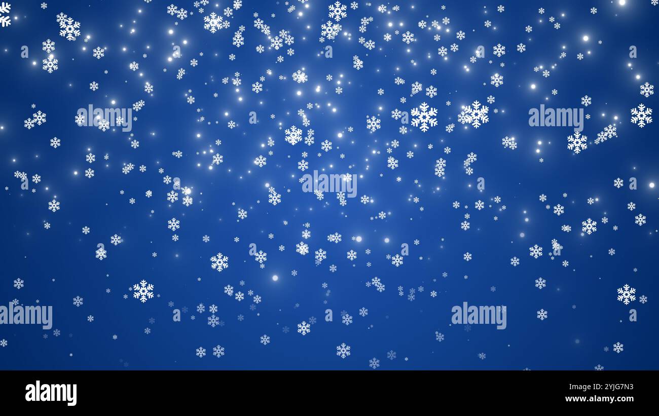 Falling Snowflake Particles in Winter Background Stock Photo - Alamy