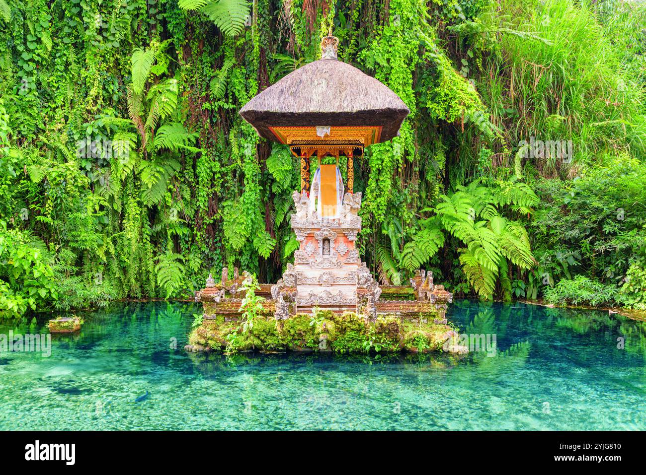 Pond at a Hindu Balinese water temple in Bali, Indonesia Stock Photo ...