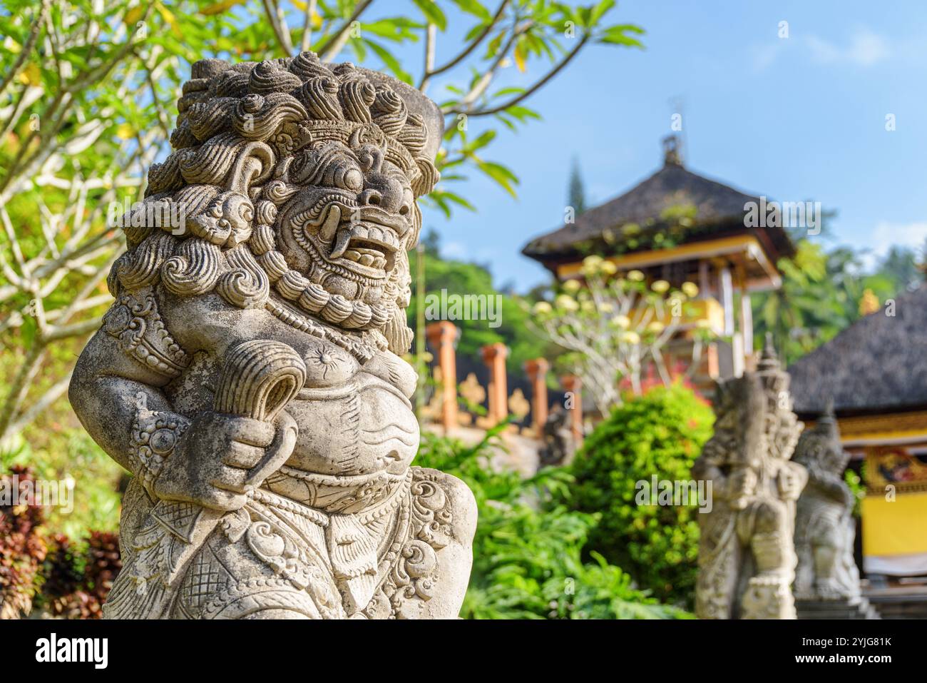 Closeup view of a guardian statue at Hindu Balinese temple Stock Photo ...