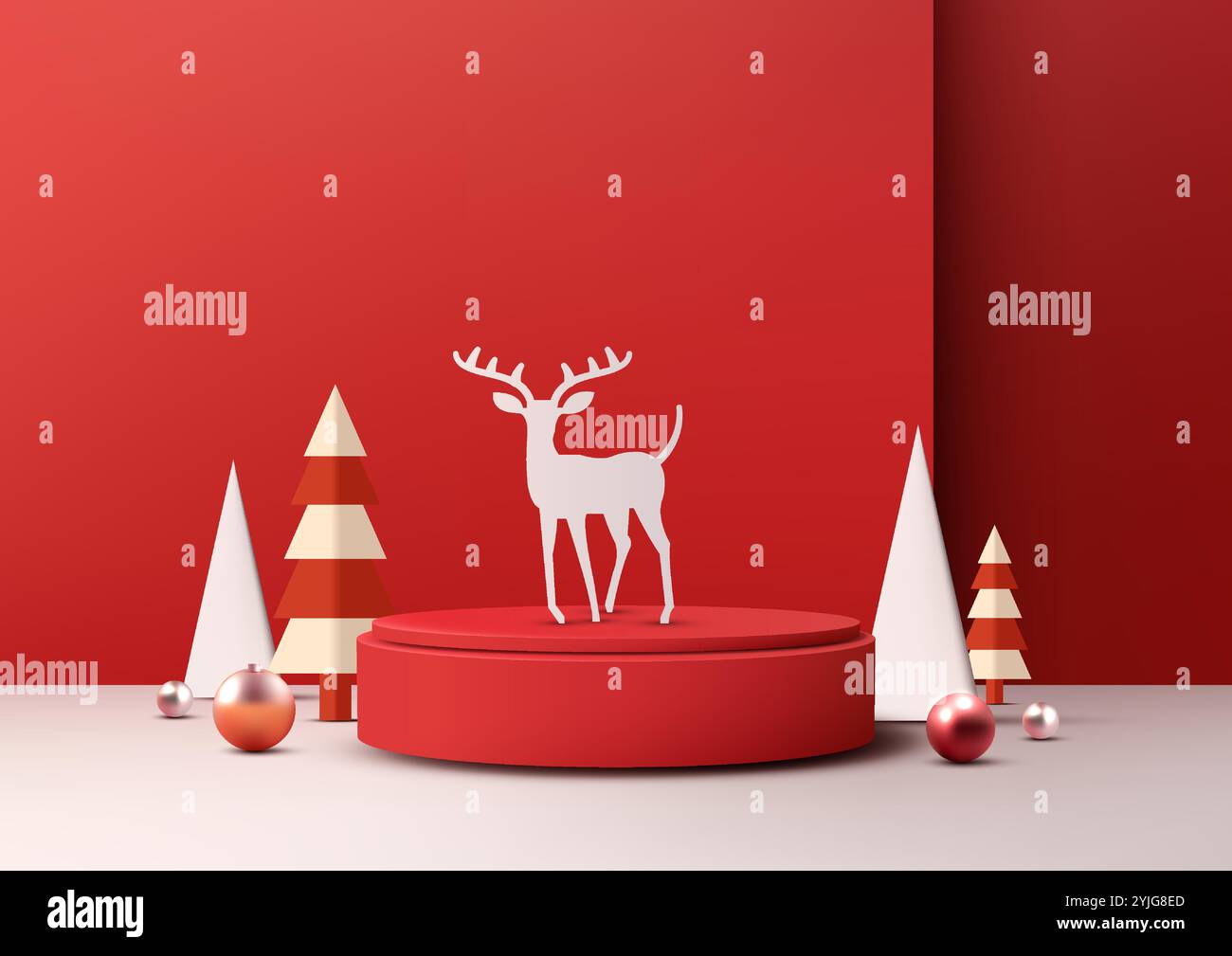 White festive reindeer on Stock Vector Images - Alamy