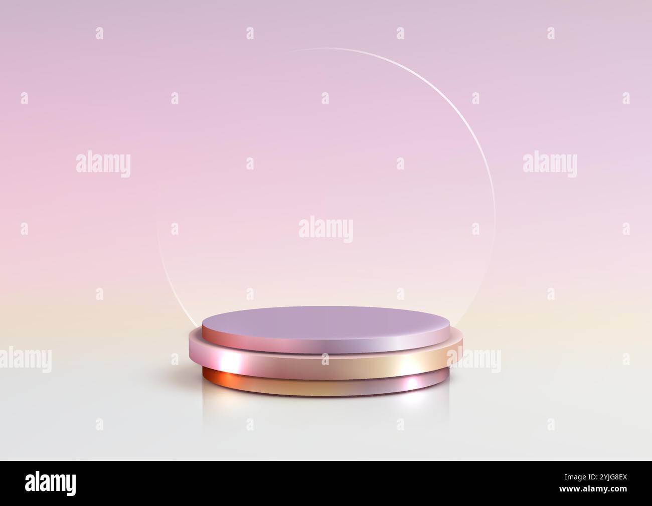 3D circular podium gradient metallic tones and a translucent circle ...