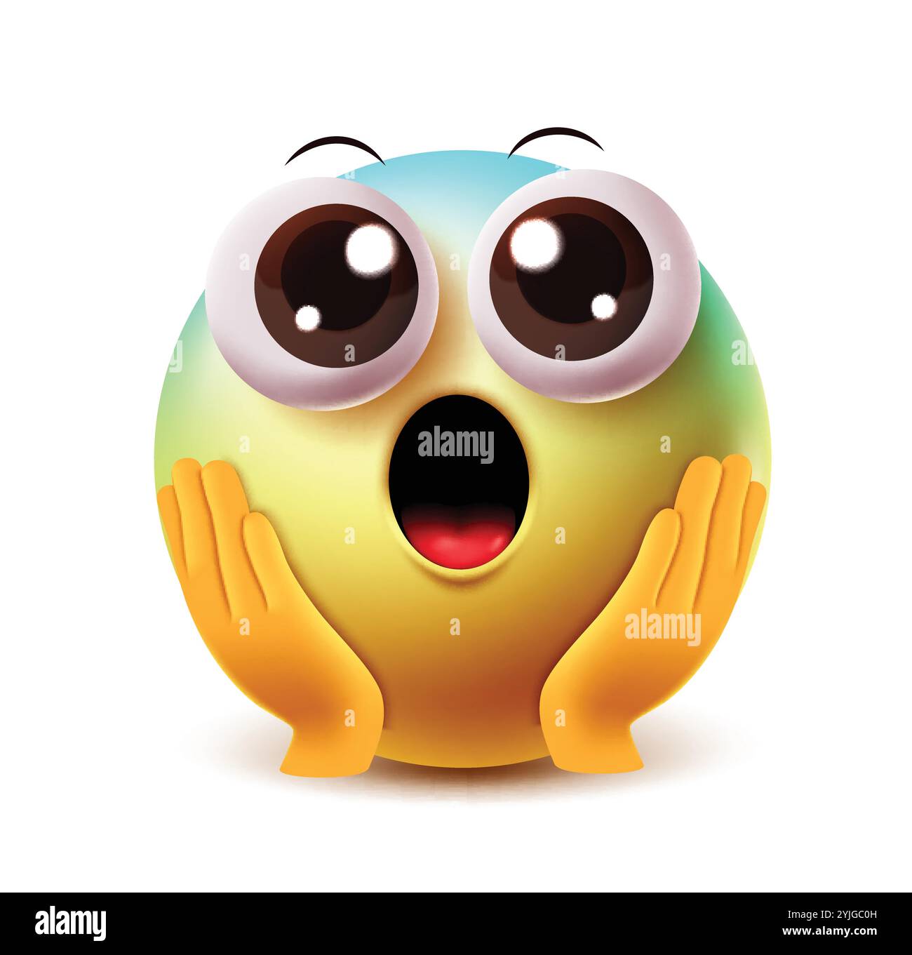 Surprise emoji vector character. Shock and amazed clip art facial ...