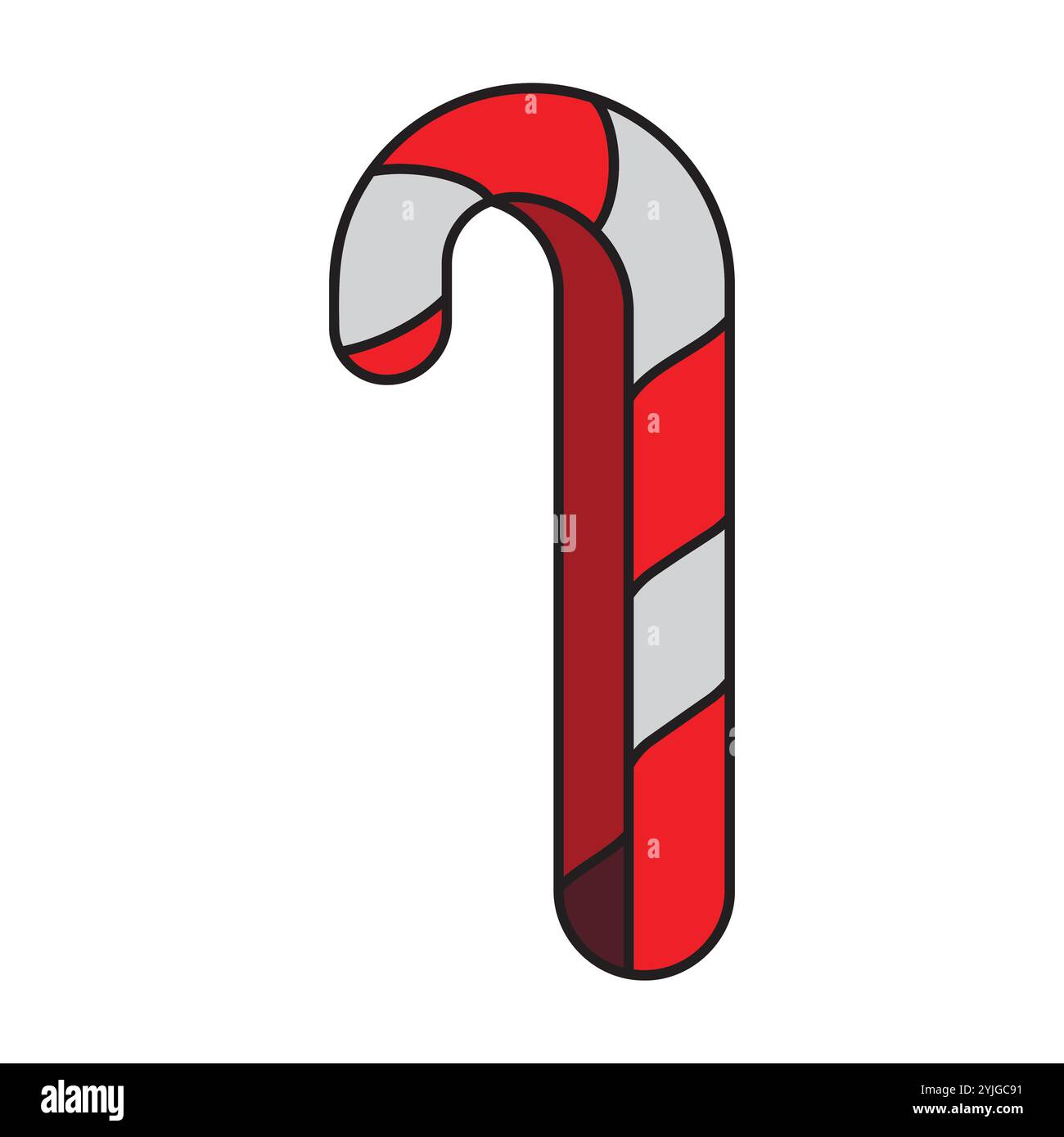 An iconic red-and-white (grey) striped candy cane associated with ...