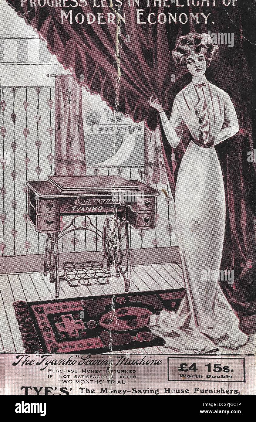 Vintage ad for sewing machine hi-res stock photography and images - Alamy