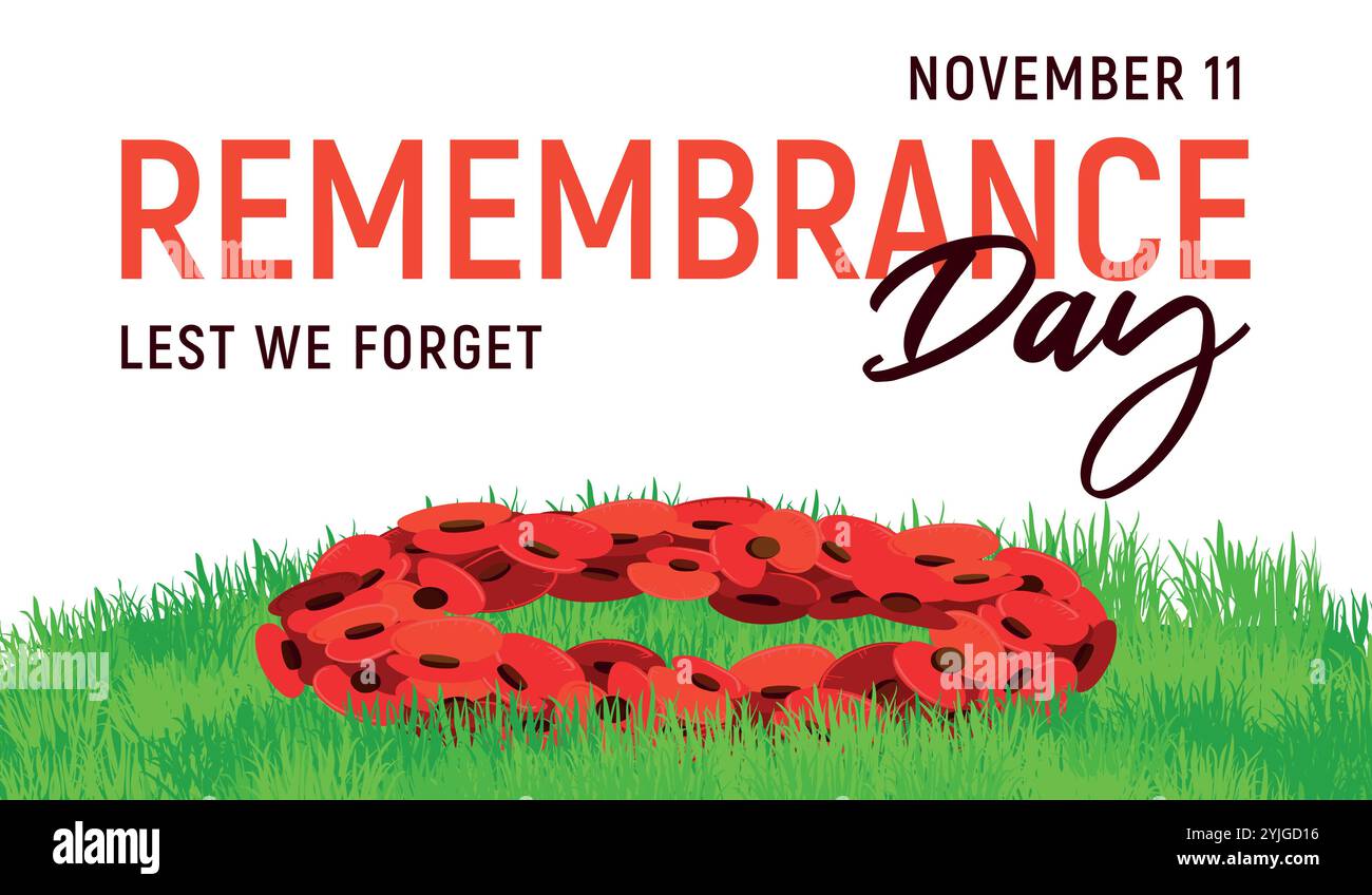 Traditional symbol of Remembrance Day on November 11. Vector ...