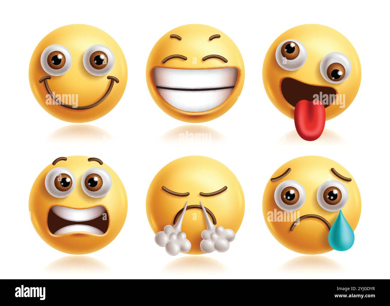 Silly face emoji vector characters set. Emoji naughty clip art ...