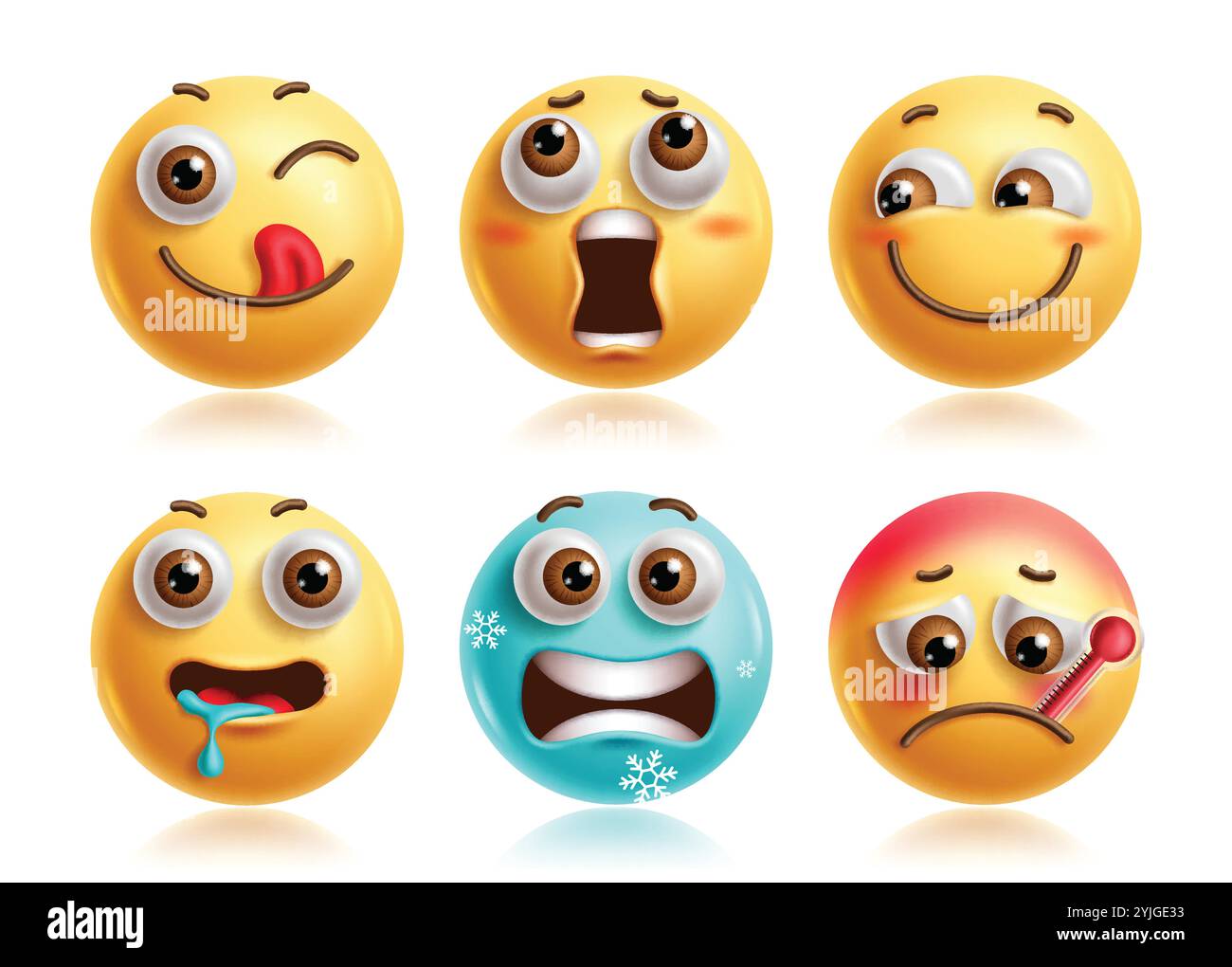 Lick emoji characters vector set. Emojis 3d icon clip art character in ...