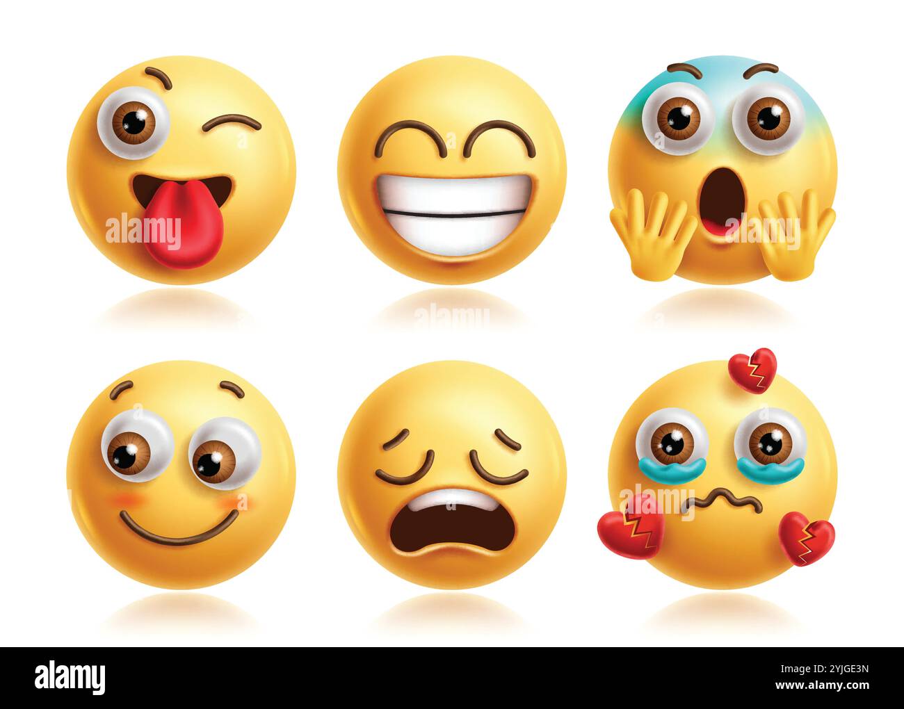 Wink emoji vector characters set. Winking emojis clip art characters ...