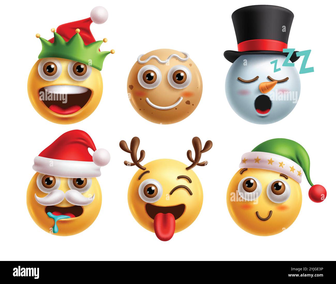 Emoji characters and smileys xmas hi-res stock photography and images ...
