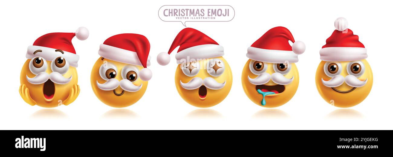 Santa claus emoji character set. Christmas santa emojis clip art ...