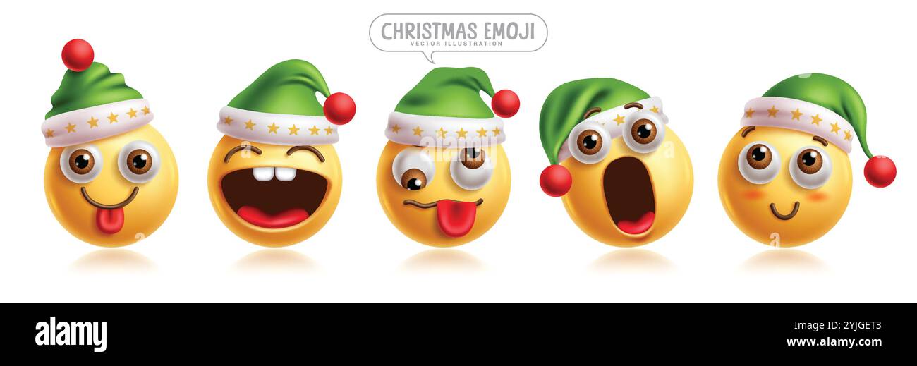 Santa claus emoji characters set. Christmas santa emojis clip art ...