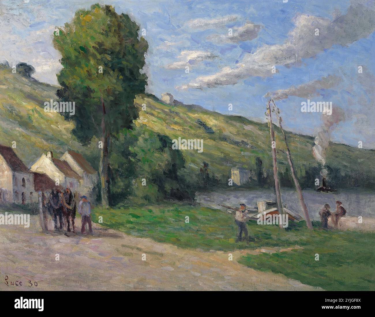 Maximilien Luce (París, 1858-1941). Rolleboise, the Entrance to the ...