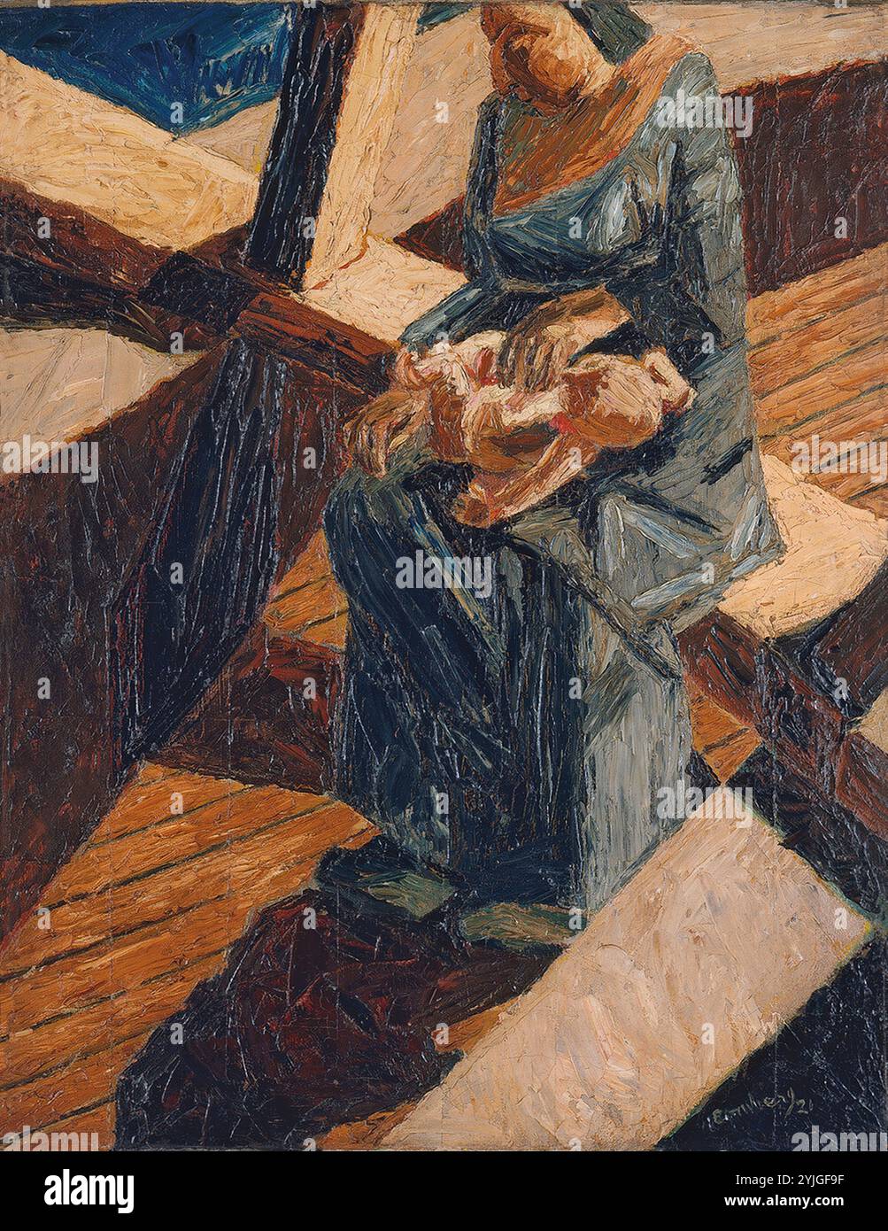 David Bomberg (Birmingham, 1890-London, 1957). Bargee (Mother and Child ...