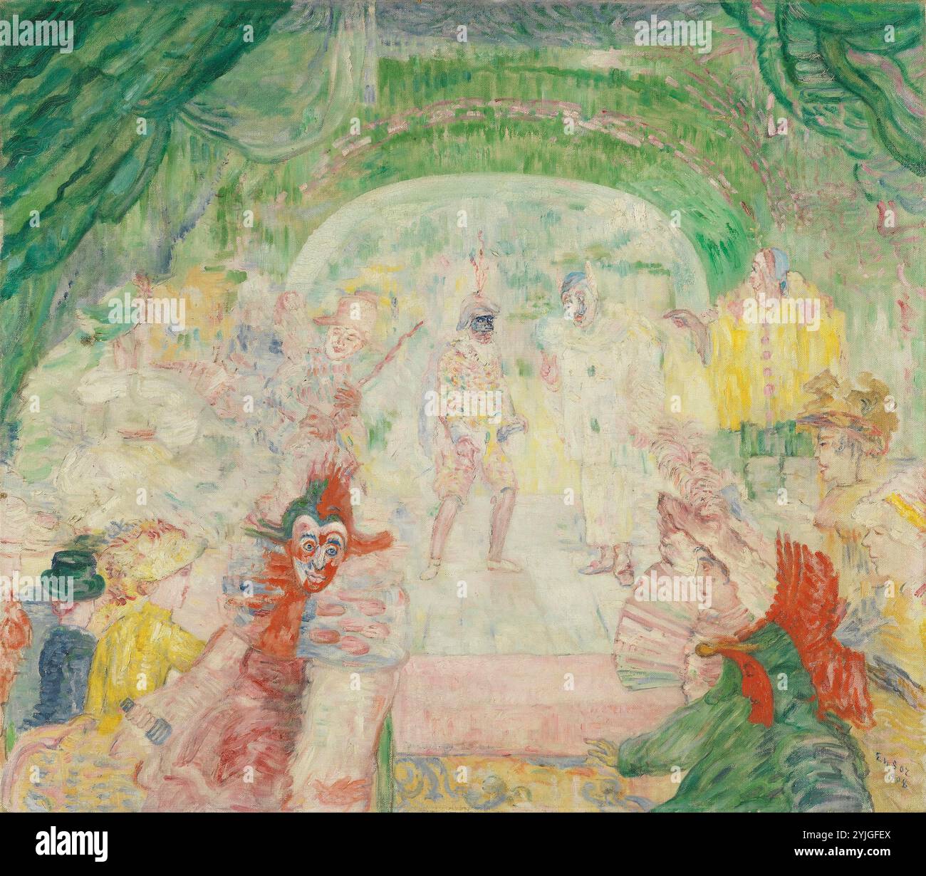 James Ensor (Ostend, 1860-1949). Theatre of Masks (1908). Oil on canvas ...