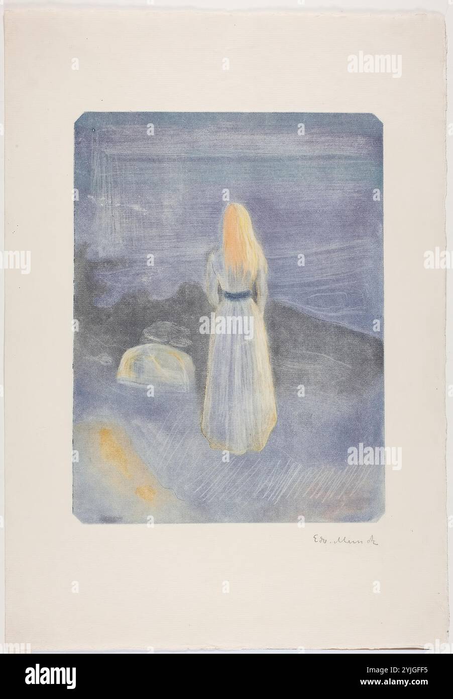 Young Woman on the Beach. Edvard Munch; Norwegian, 1863-1944. Date ...