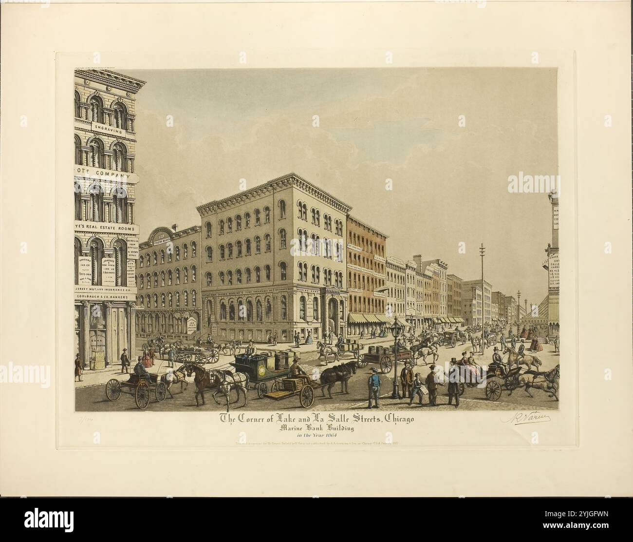 Corner of Lake and La Salle Streets, Chicago, Marine Bank Building in ...