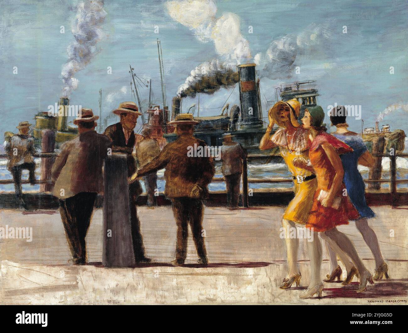 Reginald Marsh (París, 1898-Dorset, 1954). Battery Park (ca. 1926). Oil ...