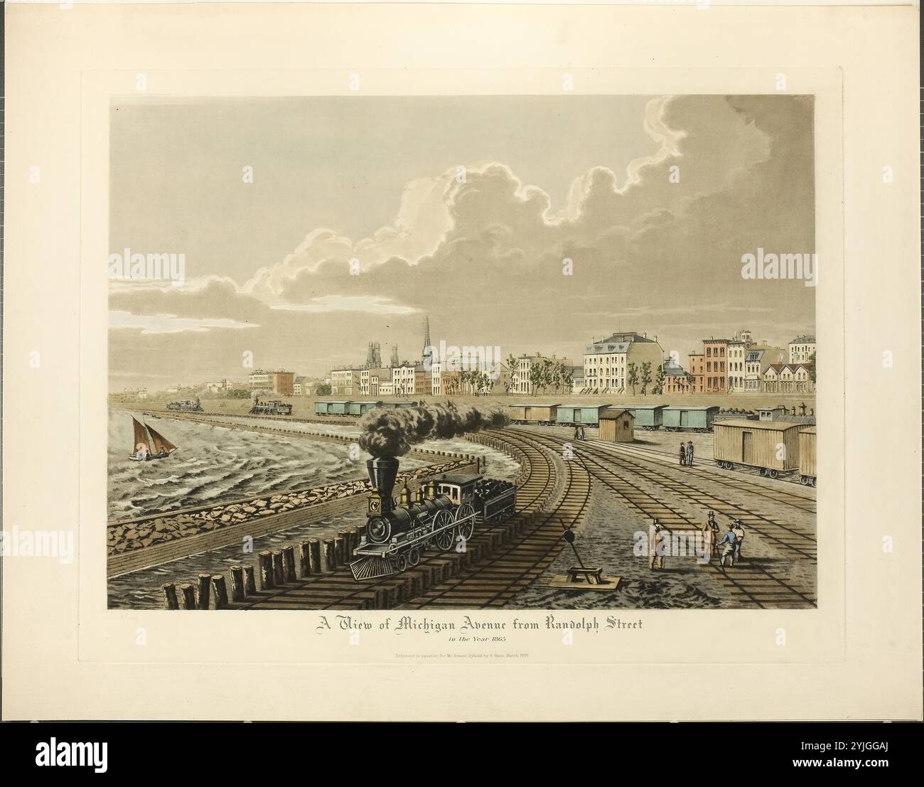 A View of Michigan Avenue from Randolph Street in the Year 1865. Raoul ...