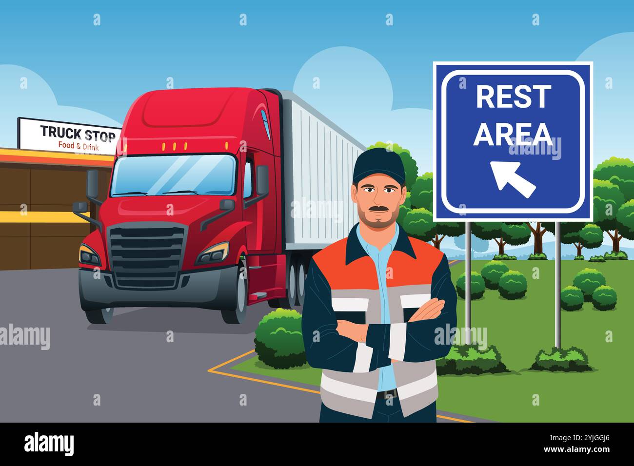 Driver rest area Stock Vector Images - Alamy
