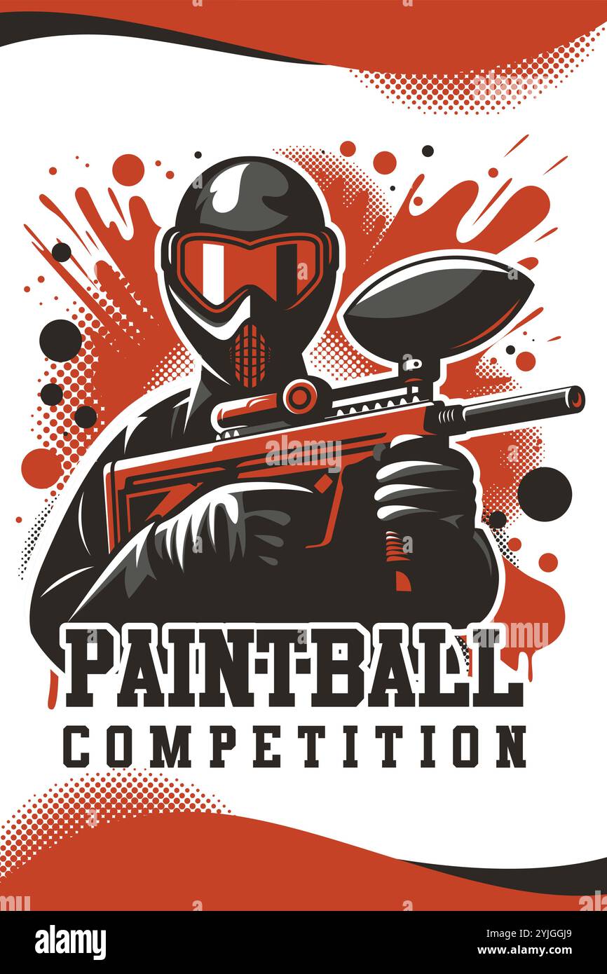 A vector illustration of Paintball Competition Poster Banner Stock ...