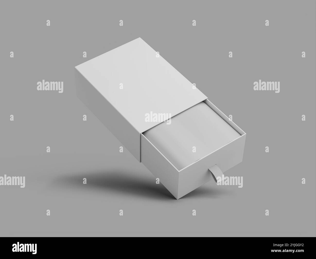 Floating Box Packaging 3D Mockup on a Grey Solid Background Stock Photo ...