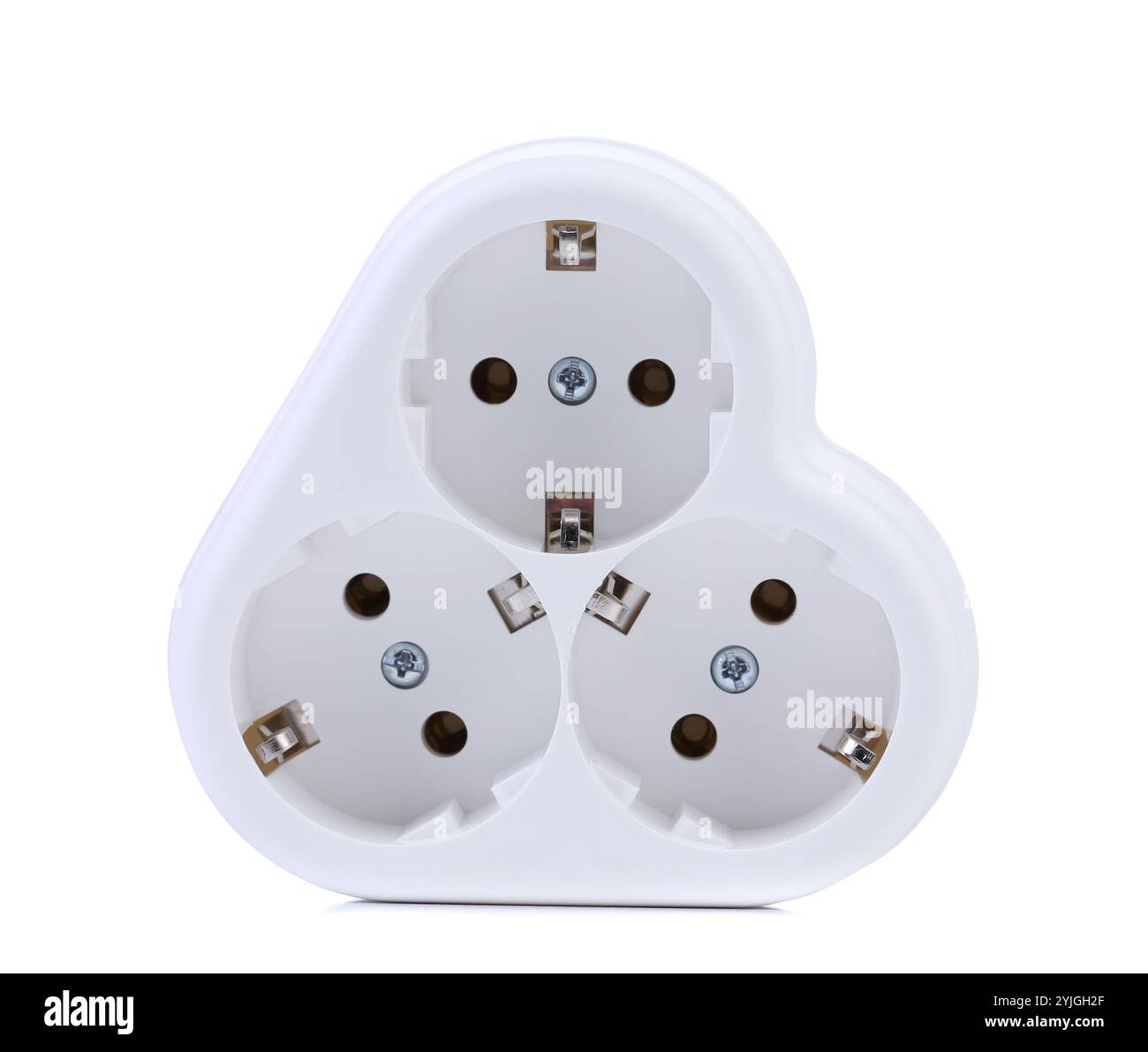 Contact socket splitter for three plugs. Isolated Stock Photo - Alamy