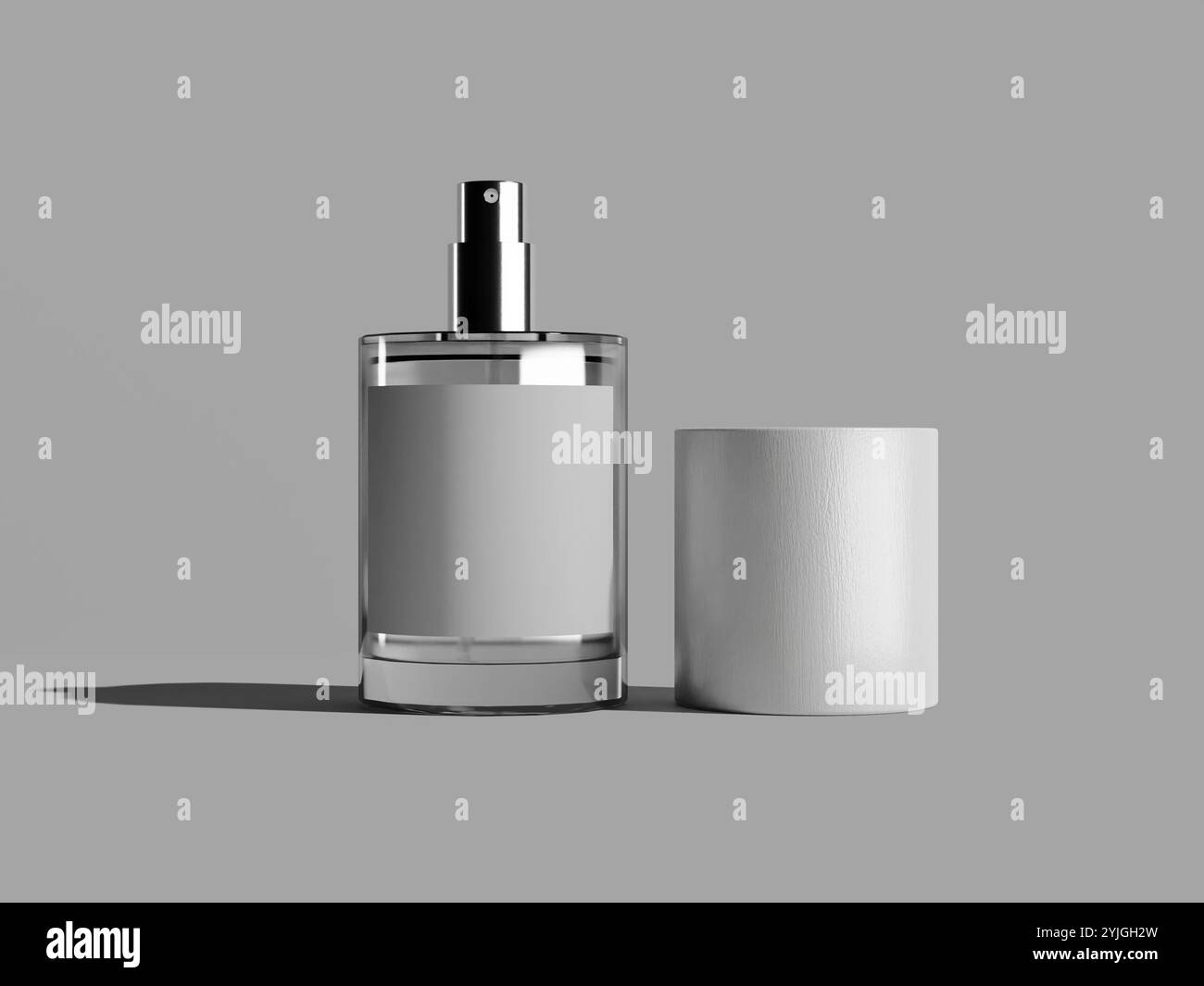White Blank Perfume Bottle Mockup with Solid Grey Background Stock ...