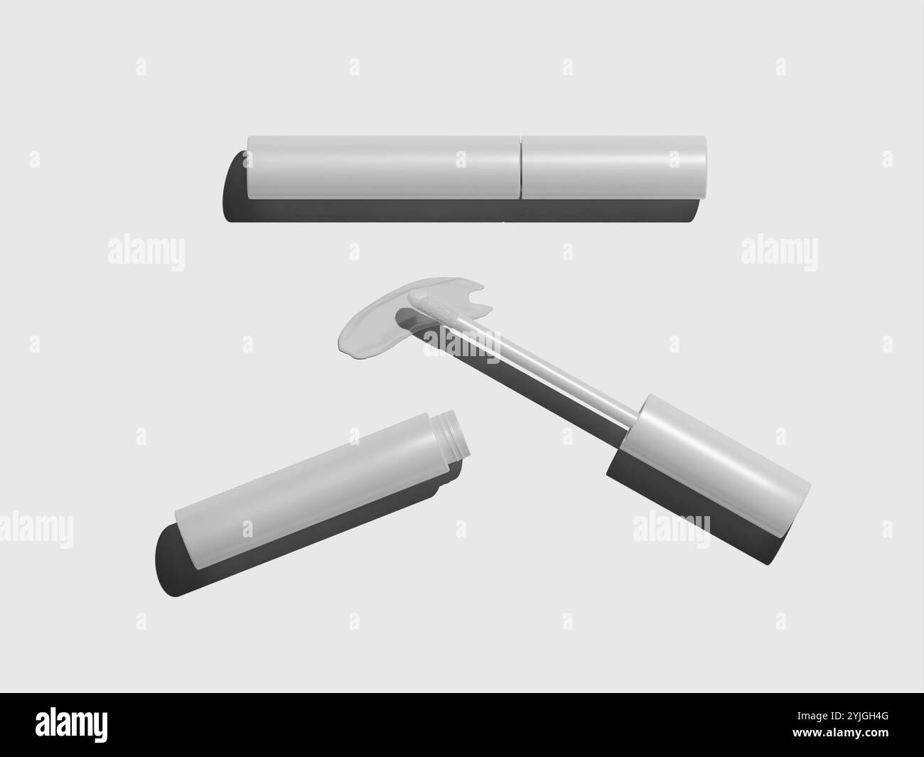 Flat Lay White Blank Tube Packaging of Lip Tint Cosmetic Mockup Stock ...