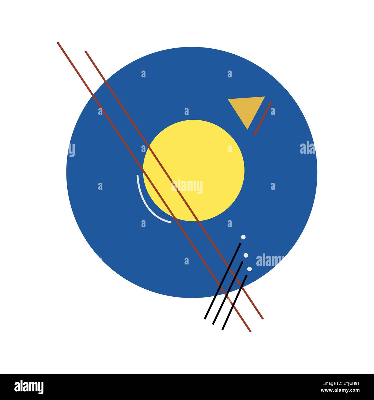 Alphabet letter O in Kandinsky style for your design, vector image ...