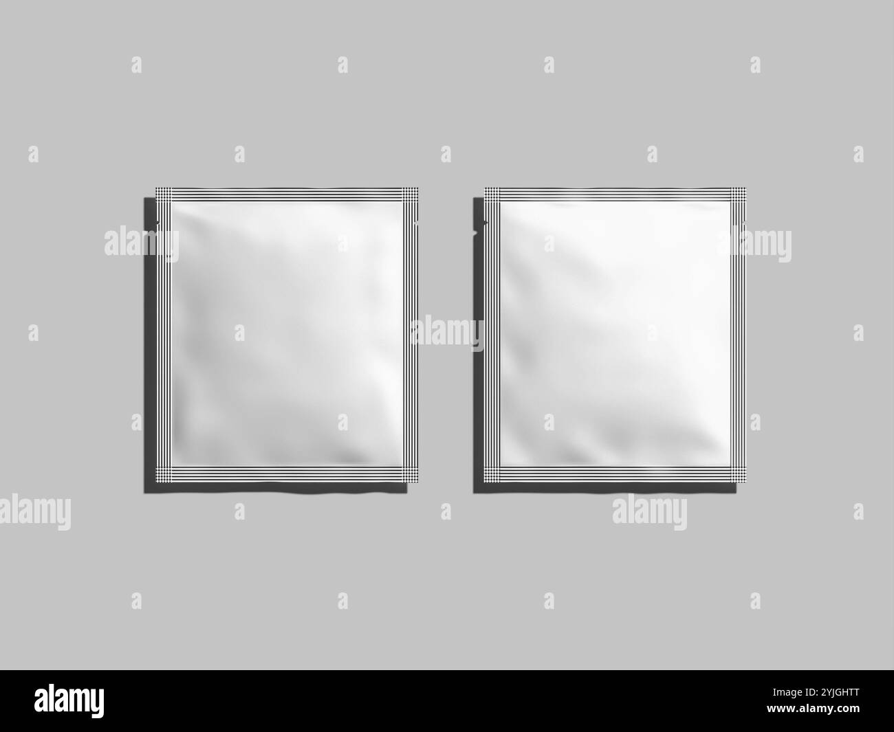 Flat Lay Blank Sachet Packaging Mockup 3D Render Stock Photo - Alamy