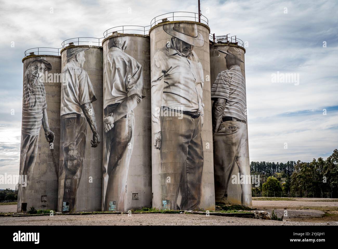Silo art by Guido van Helten at the old cement works at Portland in the ...