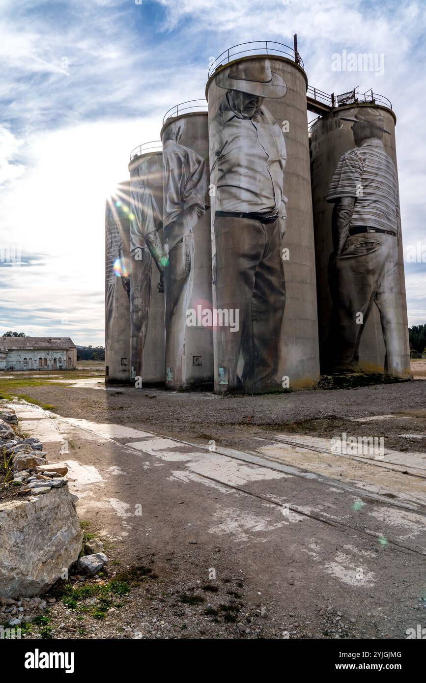 Silo art by Guido van Helten at the old cement works at Portland in the ...