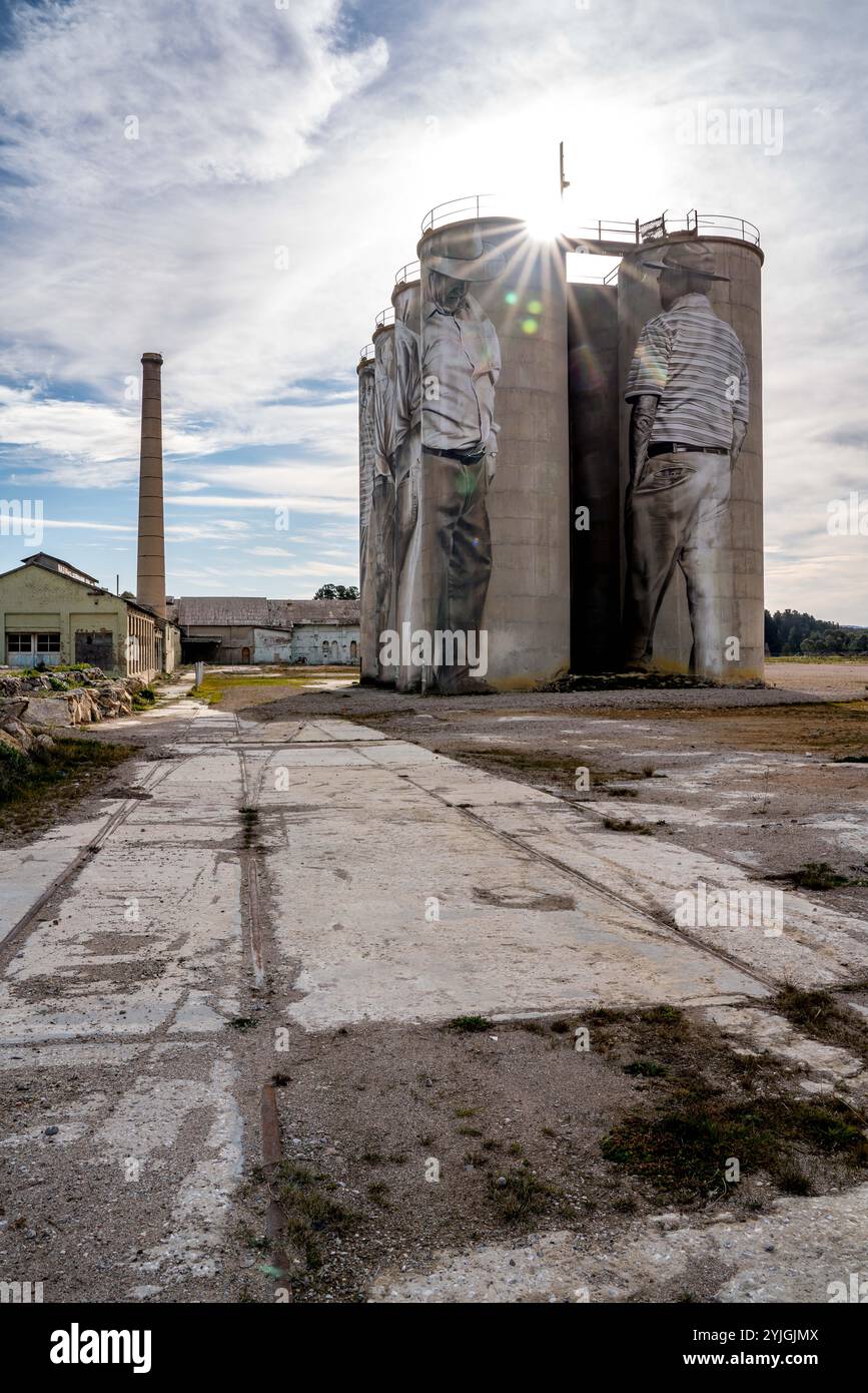Silo art by Guido van Helten at the old cement works at Portland in the ...