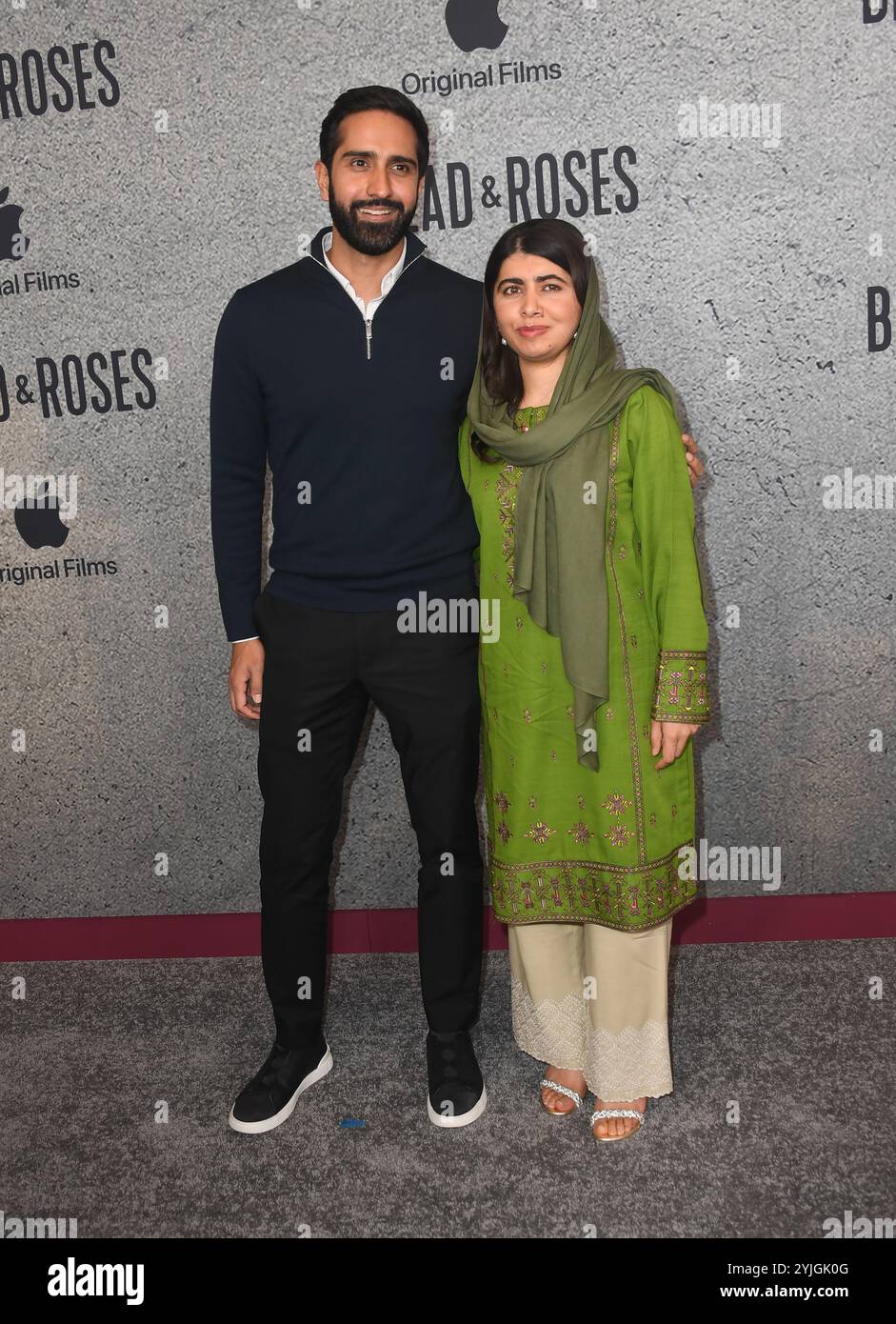 Westwood, USA. 14th Nov, 2024. Asser Malik and Malala Yousafzai ...