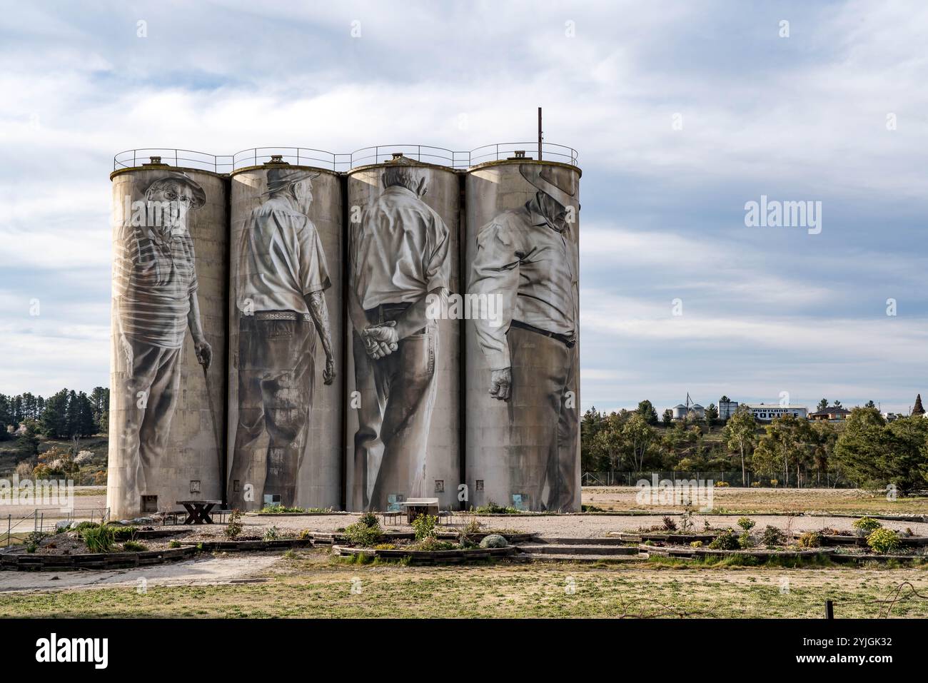 Silo art by Guido van Helten at the old cement works at Portland in the ...