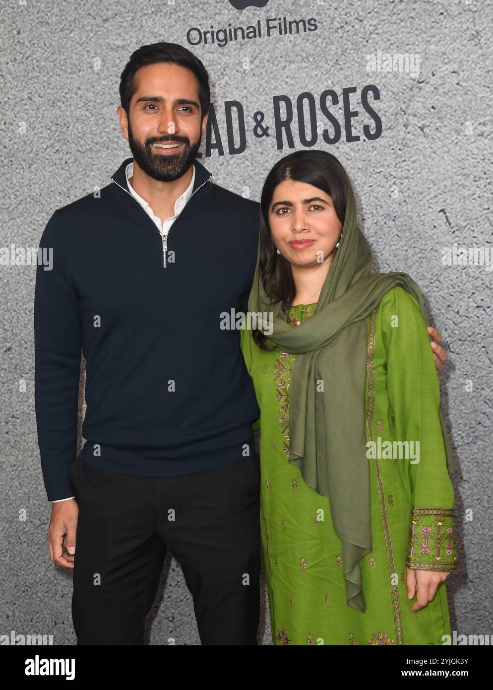Westwood, USA. 14th Nov, 2024. Asser Malik and Malala Yousafzai ...